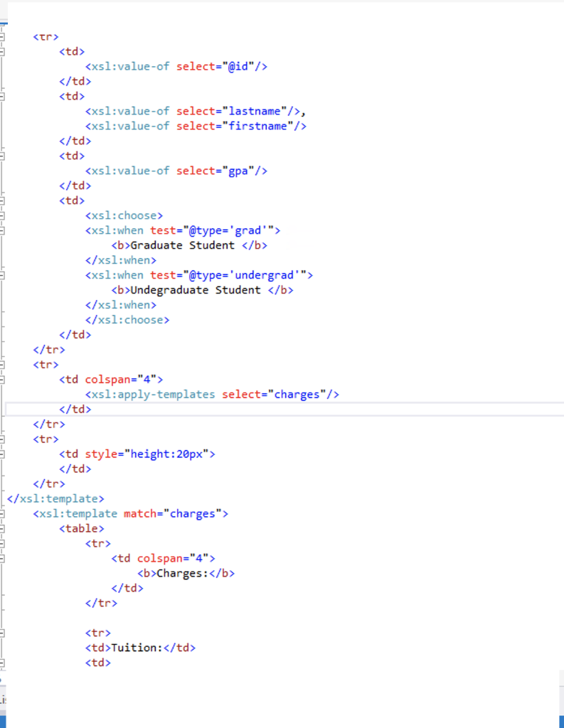 Solved XML, XSLT i need to help display the total charges | Chegg.com