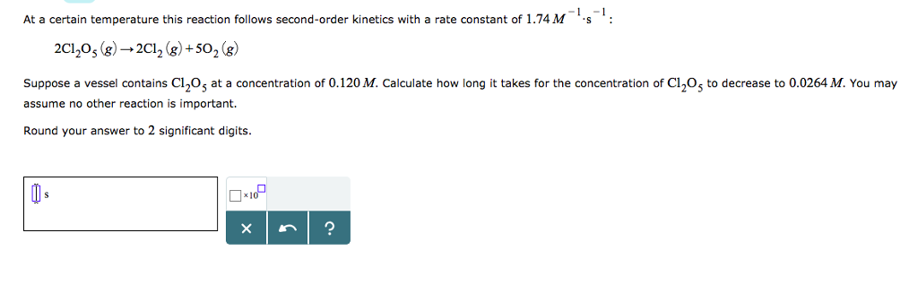 Solved At A Certain Temperature This Reaction Follows