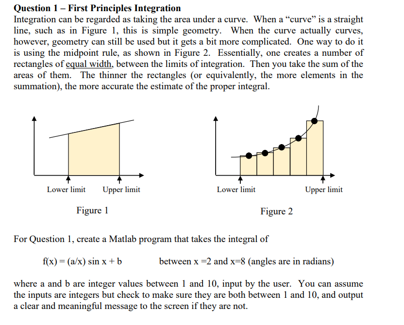 Solved Question 1 - First Principles Integration Integration | Chegg.com