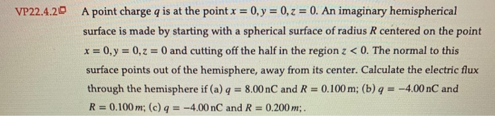 Solved VP22.4.20 A point charge q is at the point x = 0, y = | Chegg.com