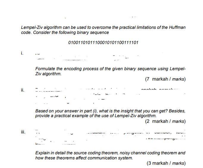 Solved Lempel Ziv Algorithm Can Be Used To Overcome The