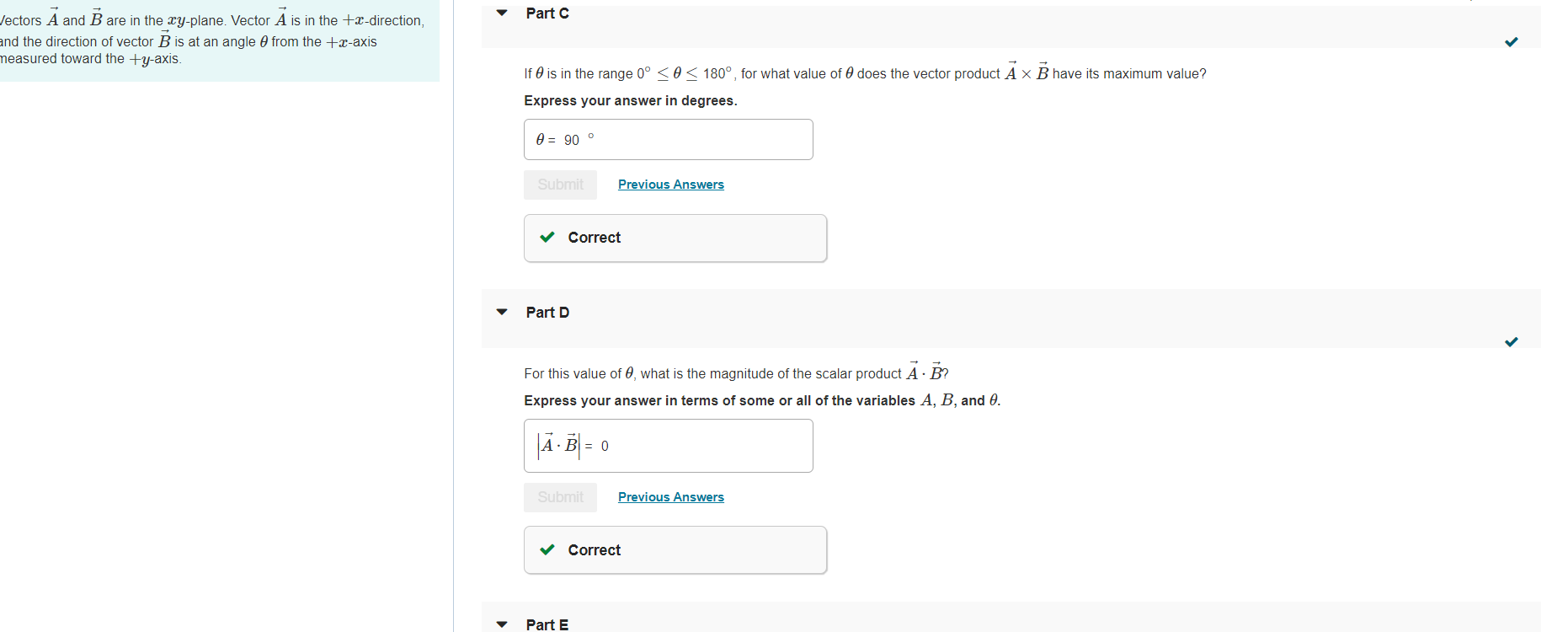 Solved Please answer Part E! Parts A through D have already | Chegg.com