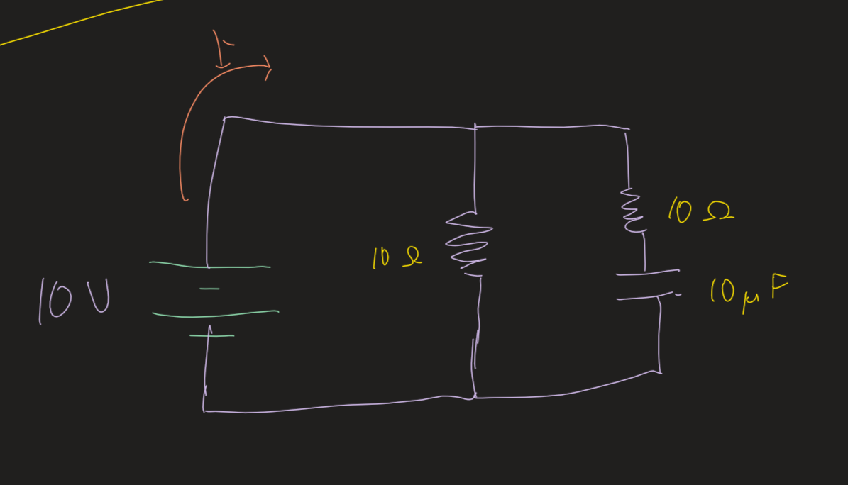 Solved For the following circuit: Find Current (I) when t | Chegg.com