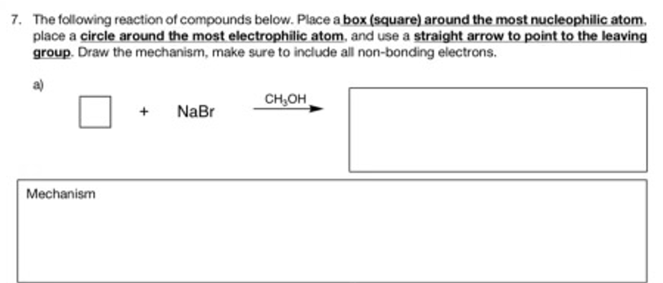 Solved the Following reaction of compounds below,. place a | Chegg.com