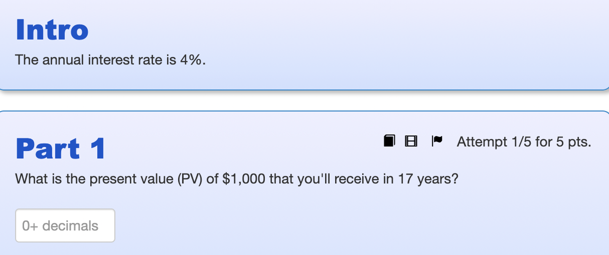 Solved Intro The annual interest rate is 4%. Part 1 | | Chegg.com Solved Intro The annual interest rate is 4%. Part 1 | | Chegg.com