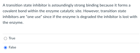 Solved A transition state inhibitor is astoundingly strong | Chegg.com