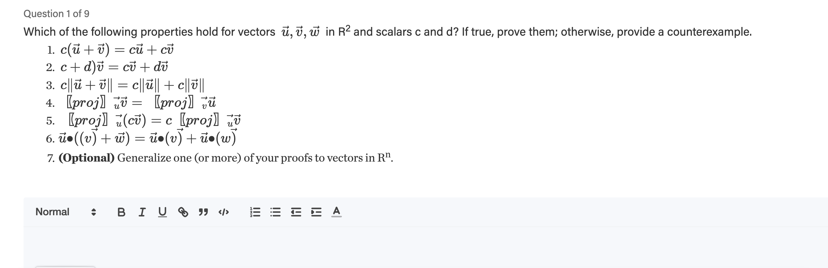 Solved Question 1 of 9 Which of the following properties | Chegg.com