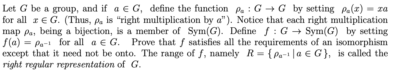 Solved Let G be a group, and if a∈G, define the function | Chegg.com