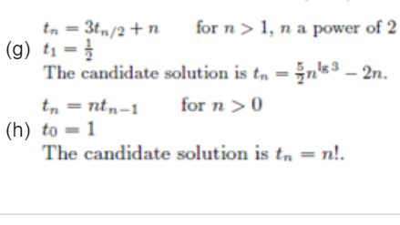 Solved tn=3tn/2+n for n>1,n a power of 2 (g) t1=21 The | Chegg.com