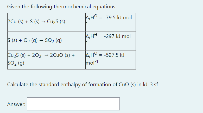 Solved Given the following thermochemical equations: | Chegg.com