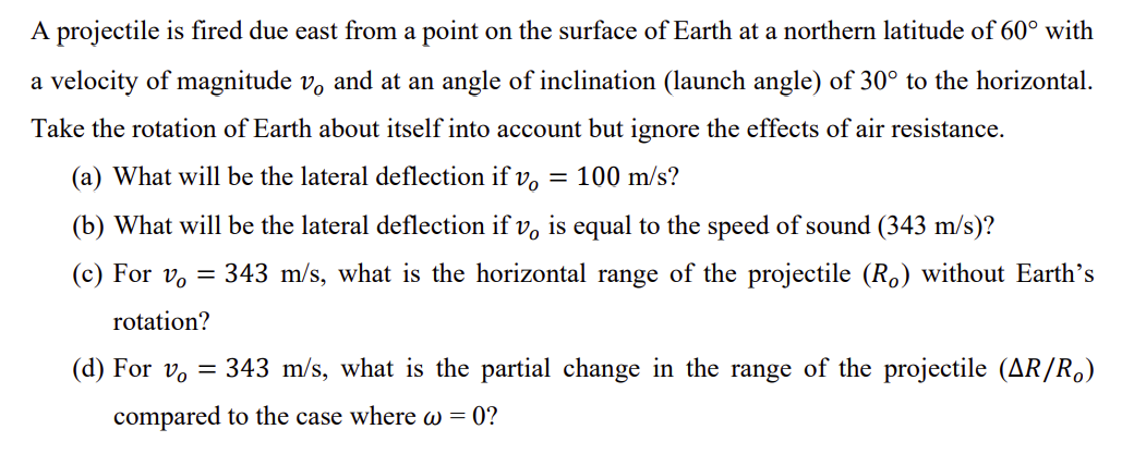 Solved A projectile is fired due east from a point on the | Chegg.com