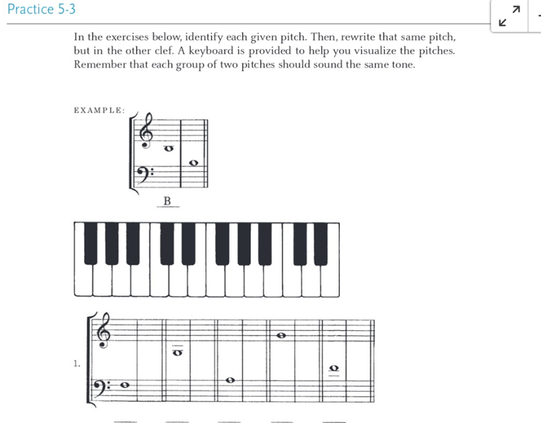 In the exercises below, identify each given pitch. | Chegg.com