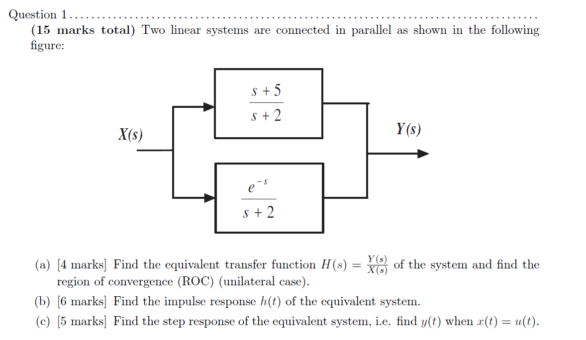 Solved Question 1... (15 marks total) Two linear systems are | Chegg.com
