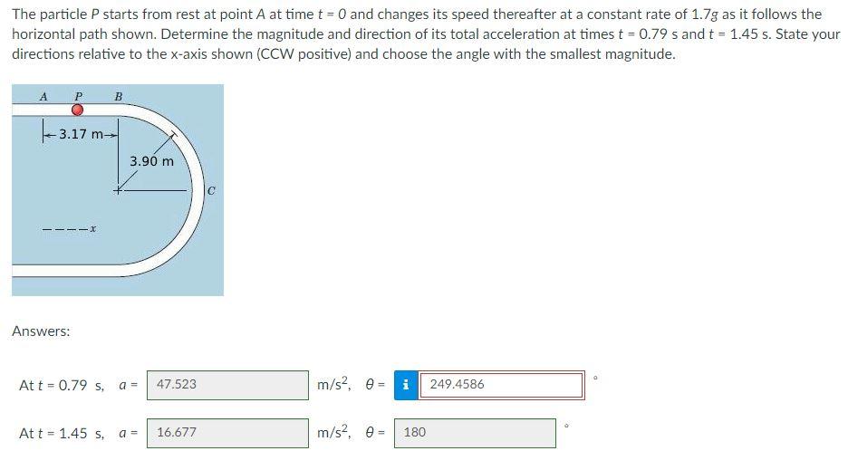 Solved The particle P starts from rest at point A at time t | Chegg.com