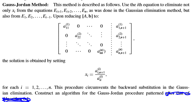 Solved Gauss-Jordan Method: This method is described as | Chegg.com
