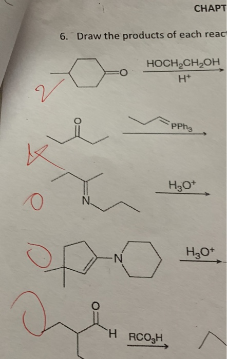 Solved CHAPT 6. Draw the products of each reac HOCH2CH2OH H+ | Chegg.com