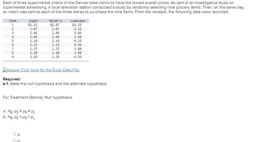 Solved Each of three supermarket chains in the Denver area | Chegg.com