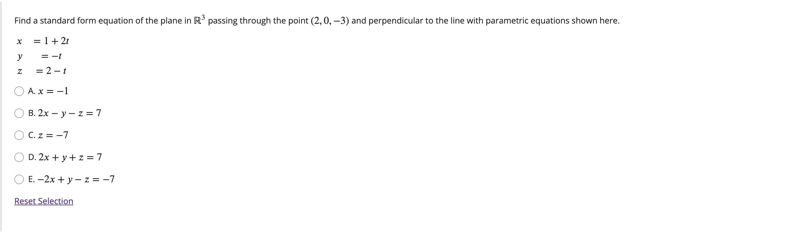Solved Find a standard form equation of the plane in R3 | Chegg.com