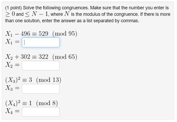 Solved (1 point) Find the first few terms of the sequence of | Chegg.com