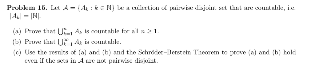 Solved N} be a collection of pairwise disjoint set that are | Chegg.com