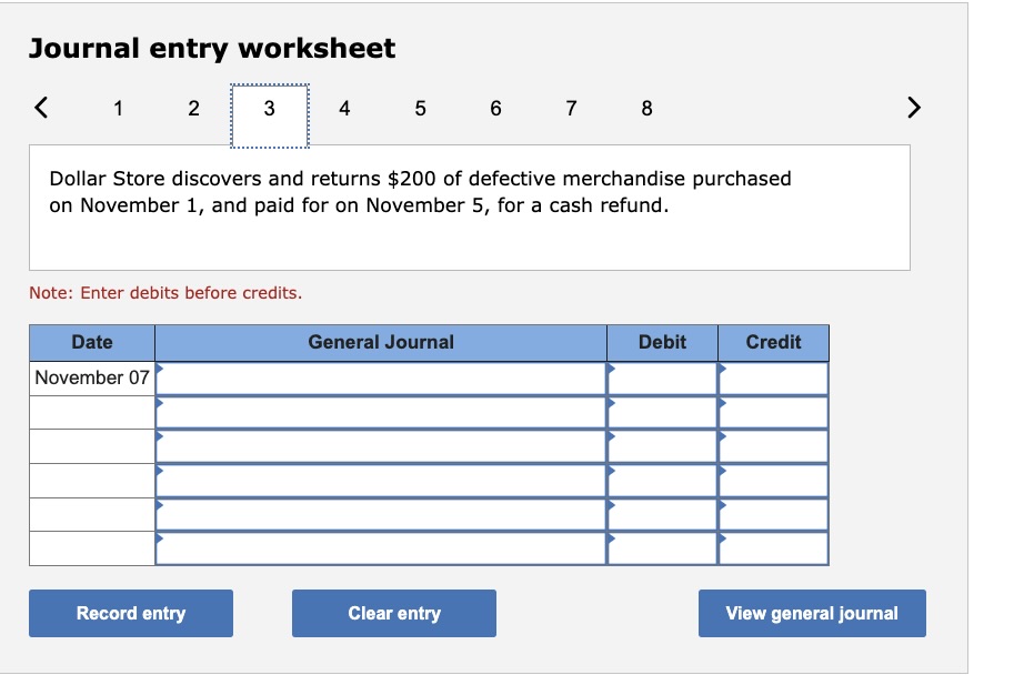 Solved Journal entry worksheet Note: Enter debits before | Chegg.com