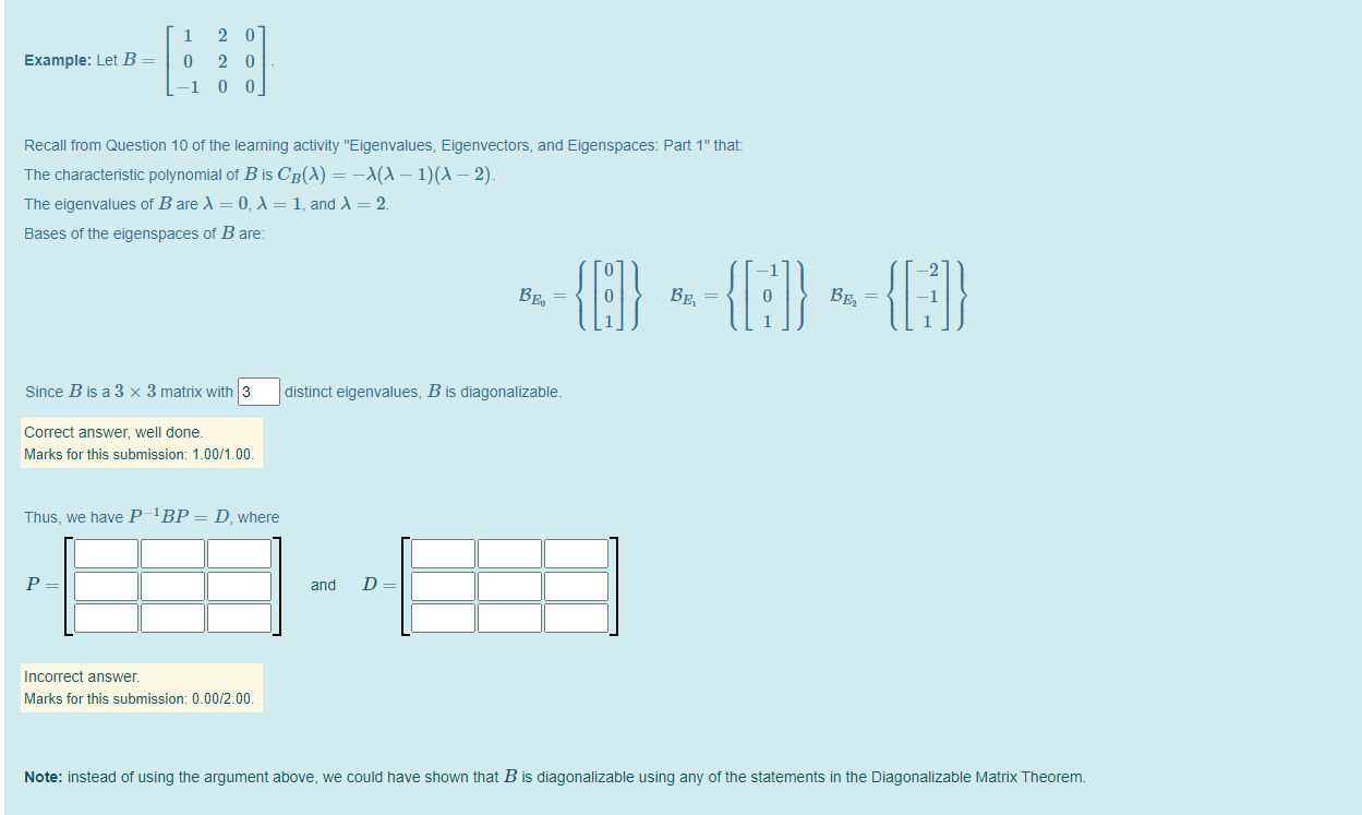 Solved 5 1 -9 4 -5 2 Example: Are the matrices A= 0 -2 and | Chegg.com