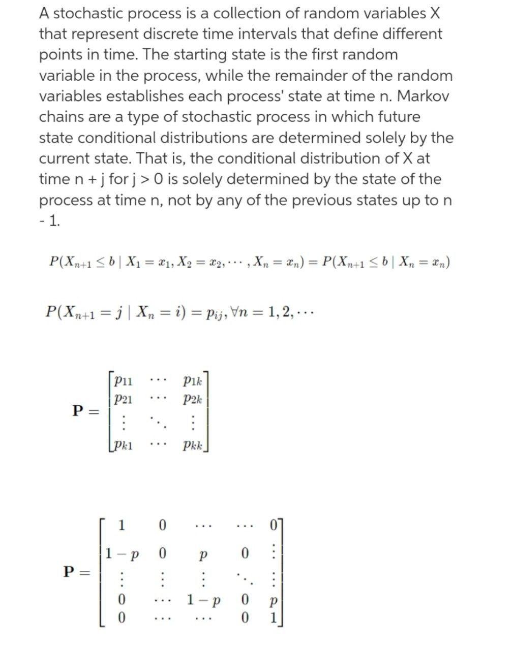 Solved A stochastic process is a collection of random | Chegg.com