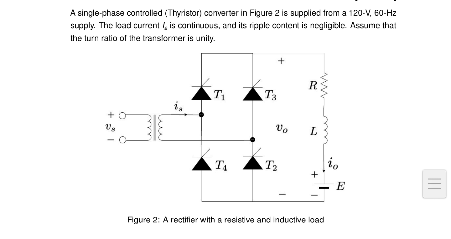 Solved (c) If the firing angle α=45∘, calculate | Chegg.com