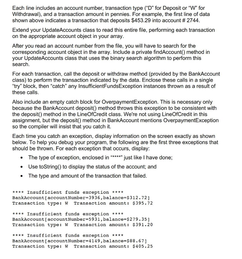 Solved import java.io.*; public class BankAccount | Chegg.com