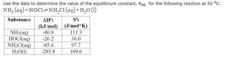 Solved Use the data to determine the value of the | Chegg.com