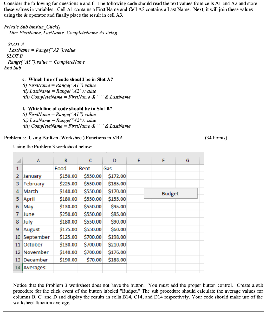 Solved Answer all questions in the single Excel workbook | Chegg.com