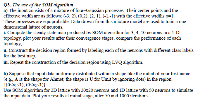 Solved Q3. The use of the SOM algorithm a) The input | Chegg.com