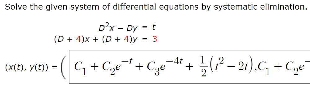 Solved Solve the given system of differential equations by | Chegg.com