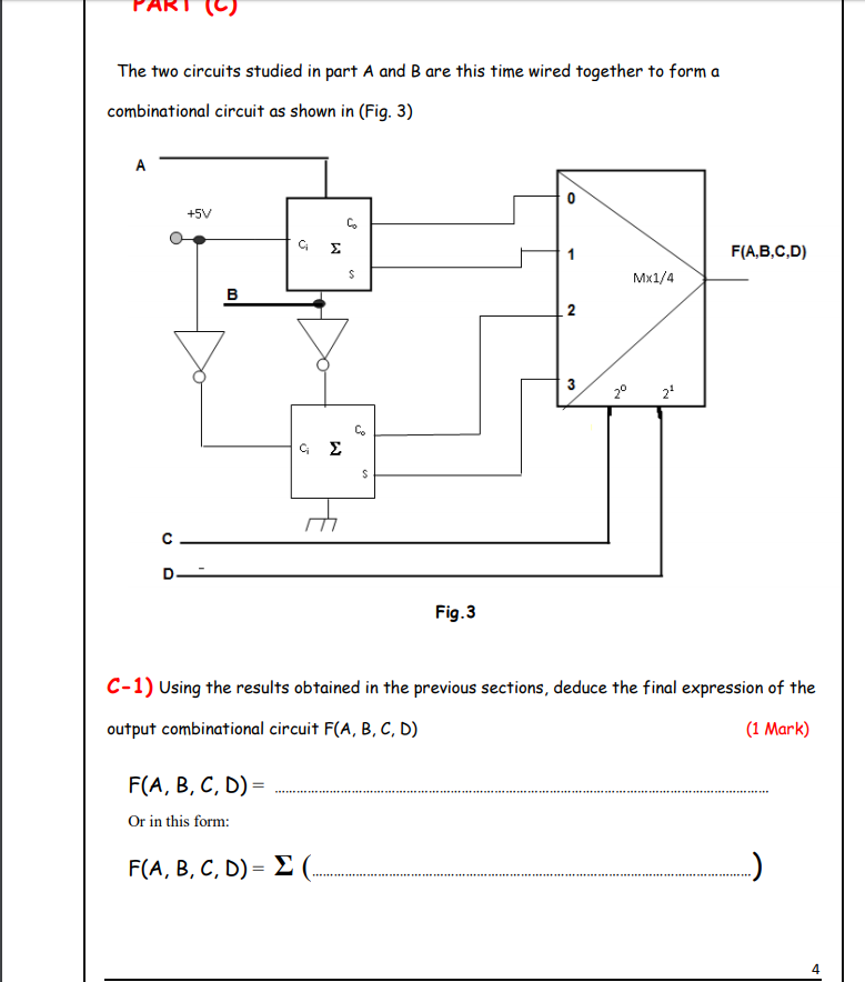 Solved PART The two circuits studied in part A and B are | Chegg.com