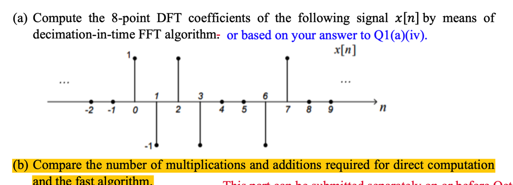 Solved (a) Compute the 8-point DFT coefficients of the | Chegg.com
