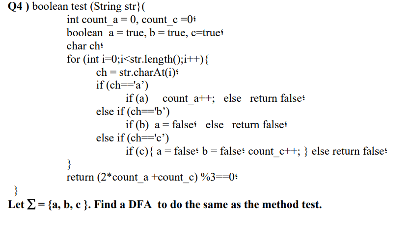 Solved Q4 Boolean Test String Str } Int Count A 0