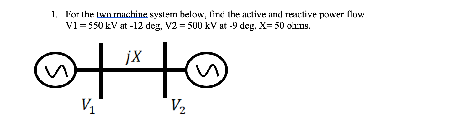 Solved Answers are: P = (V1V2/X)sin(delta)=288 MW from 2 | Chegg.com