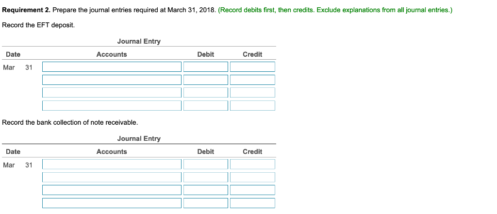 Solved Data Table Bank Statement for March 2018 Beginning | Chegg.com