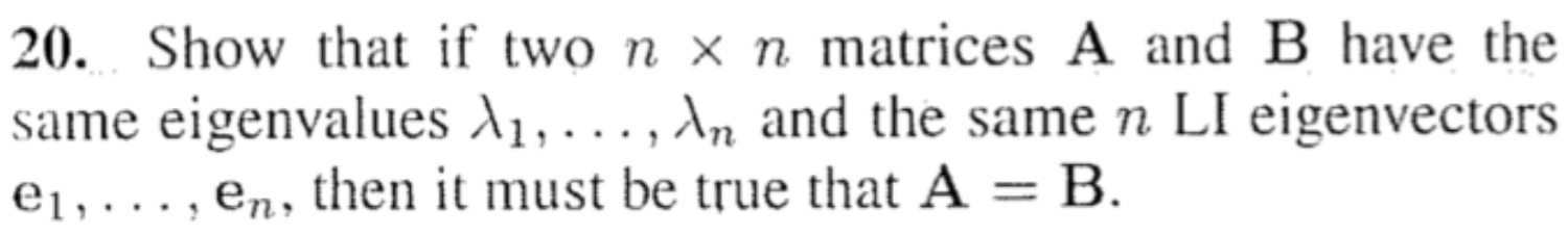 Solved 20. Show that if two n x n matrices A and B have the | Chegg.com