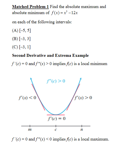 Solved Matched Problem 1 Find the absolute maximum and | Chegg.com