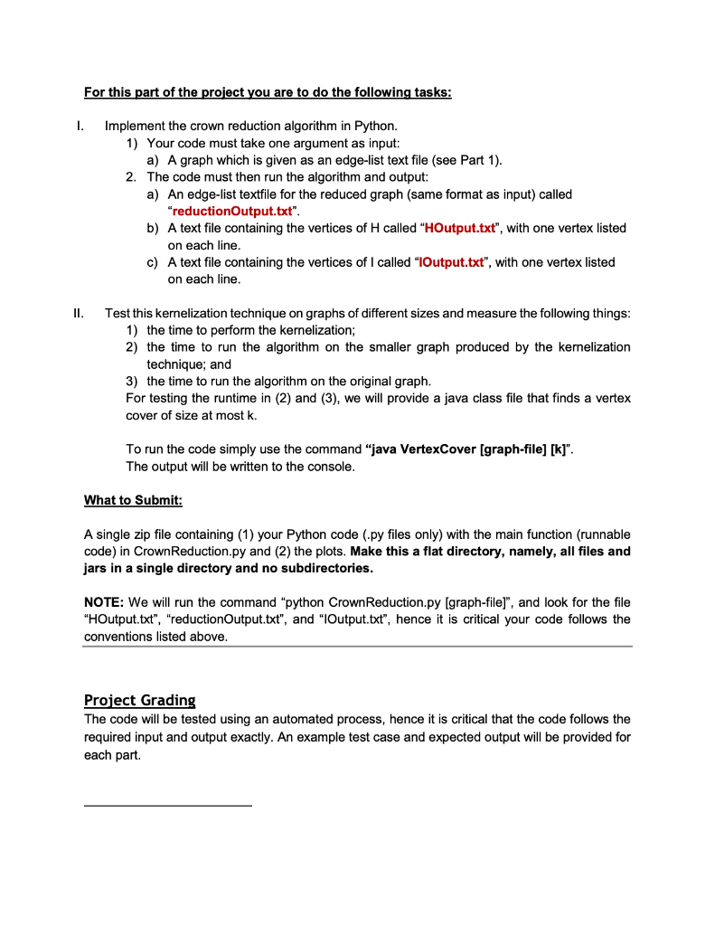 Project: Copying with NP-completeness Project | Chegg.com