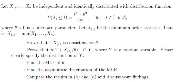 Solved Let X1,…,Xn be independent and identically | Chegg.com