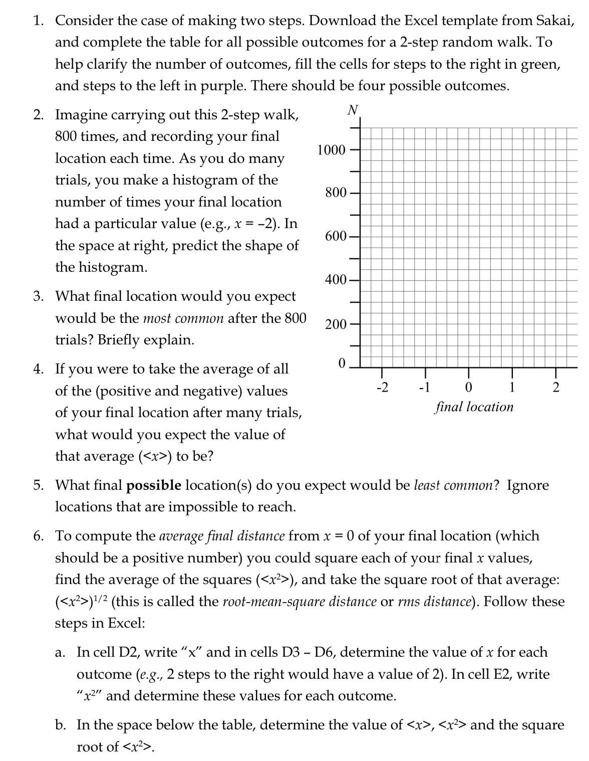 Solved B. 1-dimensional random walk: simulation Let's do a | Chegg.com