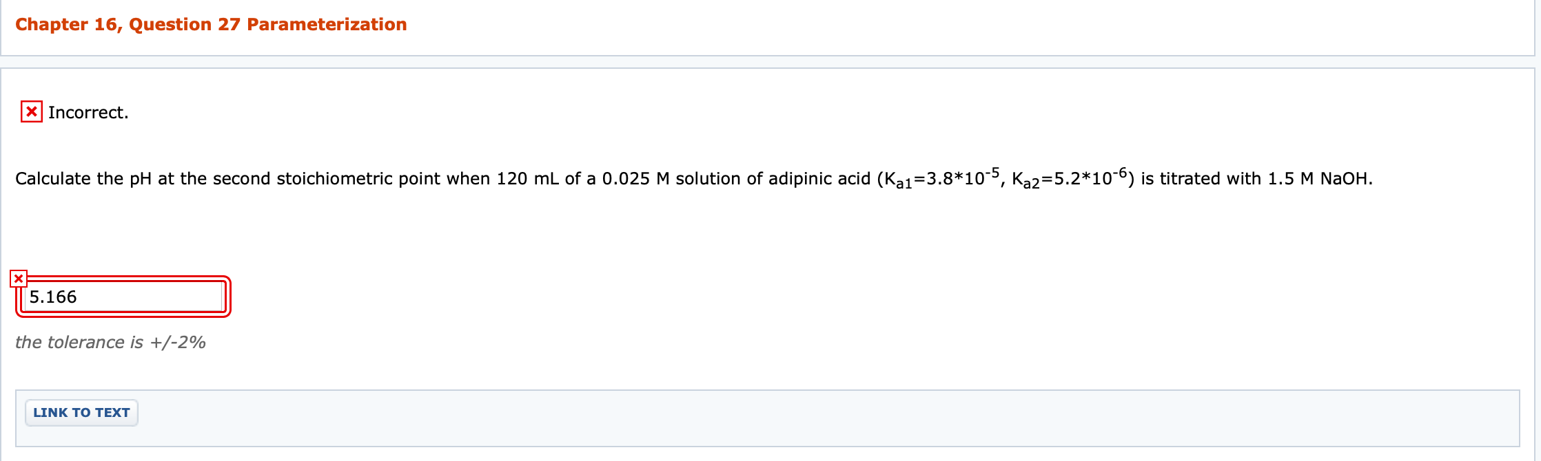 Solved Chapter 16 Question 27 Parameterization X Incorrect