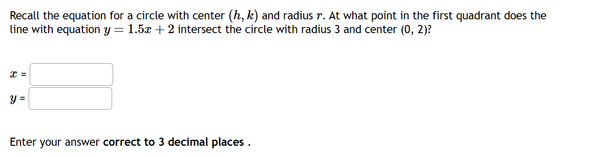 Solved Recall the equation for a circle with center (h,k) | Chegg.com