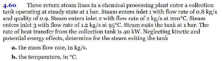 Solved Three return steam lines in a chemical processing | Chegg.com