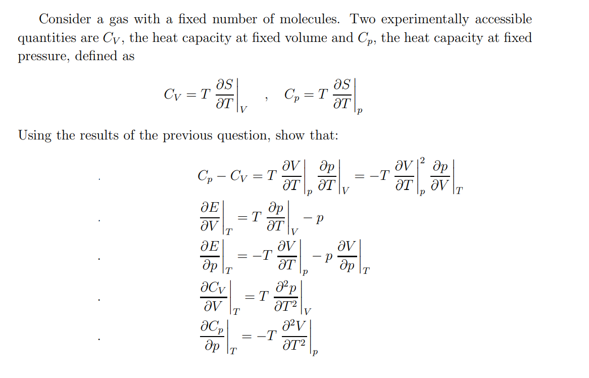 Solved Consider a gas with a fixed number of molecules. Two | Chegg.com