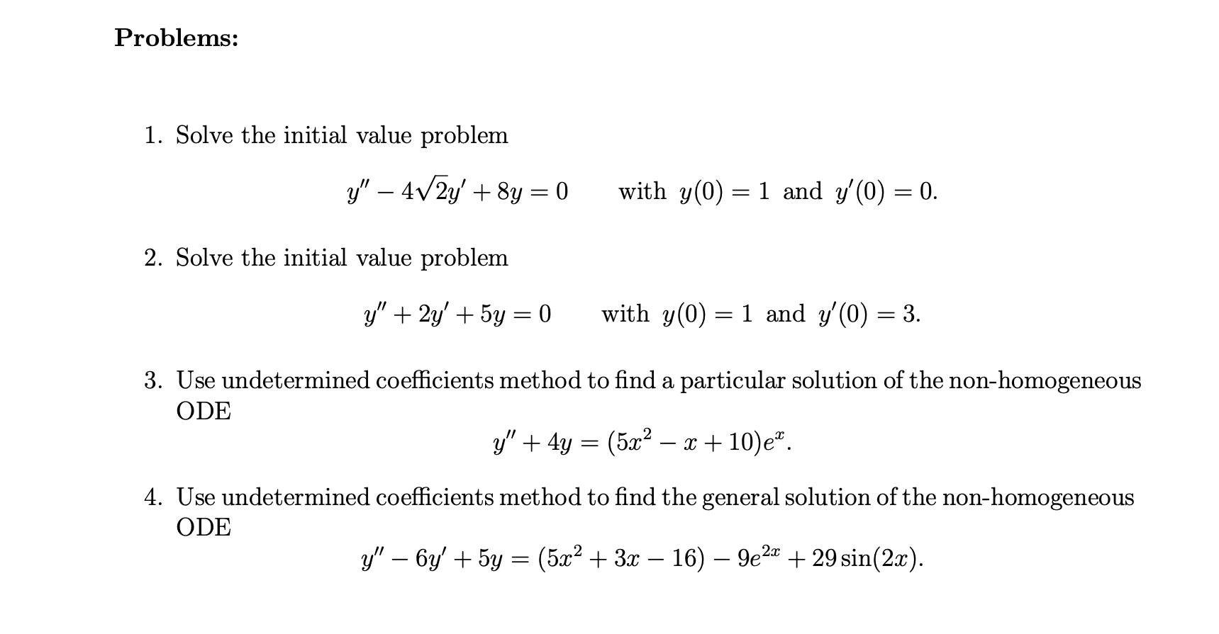 Solved 1. Solve the initial value problem y′′−42y′+8y=0 with | Chegg.com
