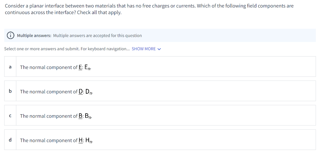 Solved Consider a planar interface between two materials | Chegg.com