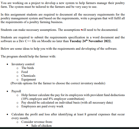 Solved You are working on a project to develop a new system | Chegg.com